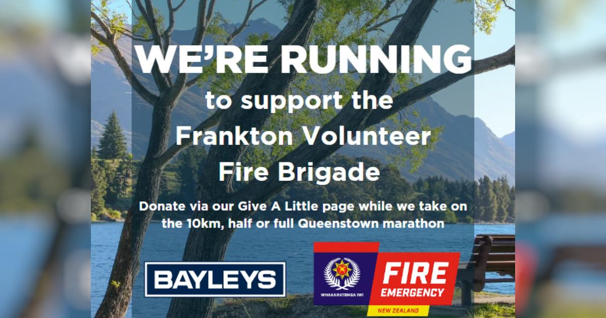 We're running for the Frankton Volunteer Fire Brigade! - Givealittle