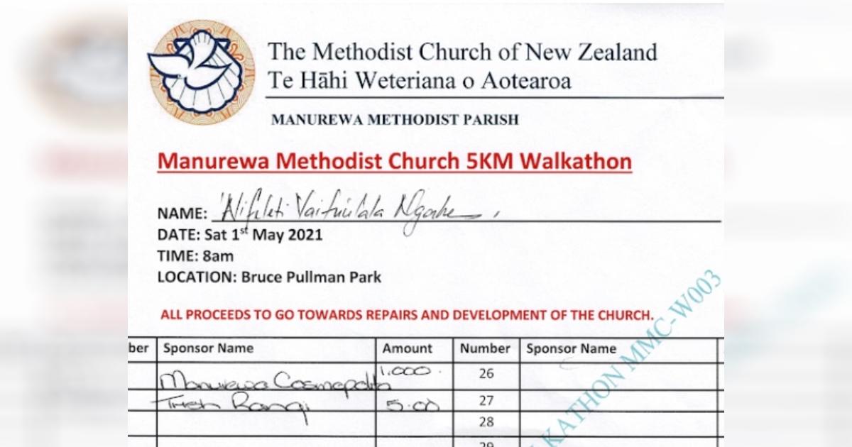 Sponsor Ministers walkathon- 5km to reopen Manurewa Church - Givealittle